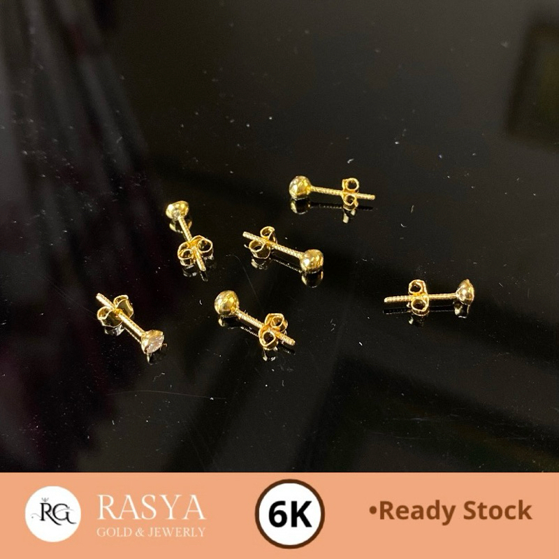 Jual Anting Tindik Bayi Giwang Emas Asli Kadar 300 / 6K Model Mata ...