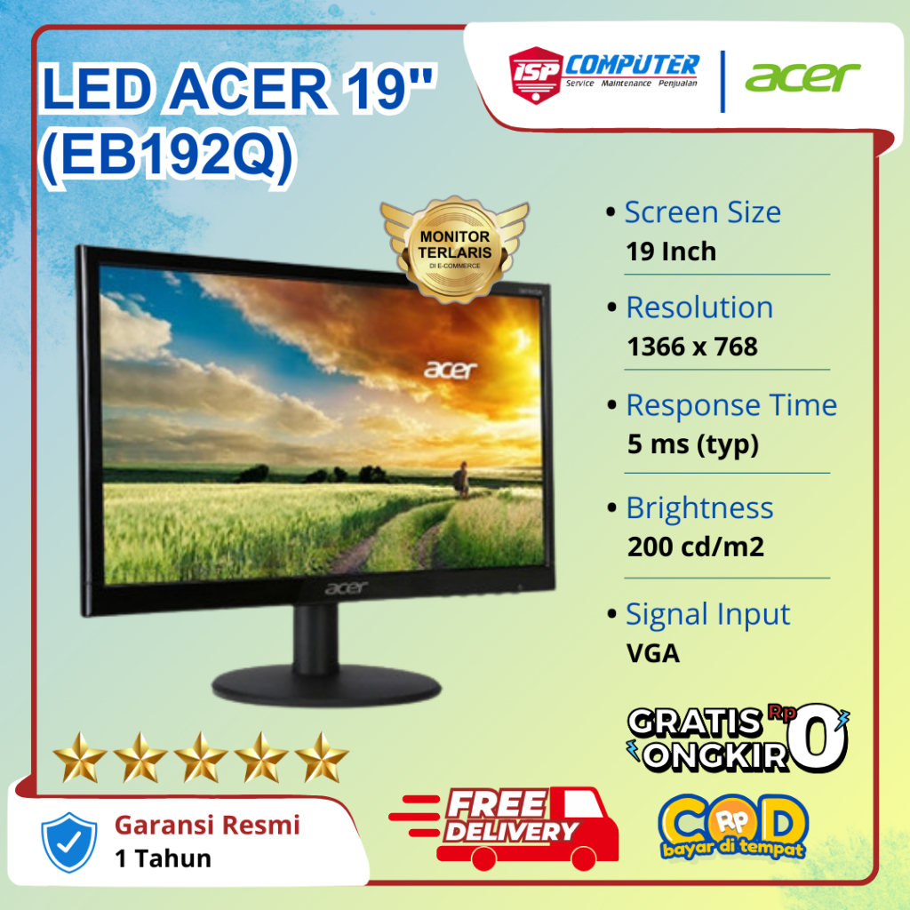 Jual LED MONITOR ACER 19 Inch (EB192Q) | Shopee Indonesia