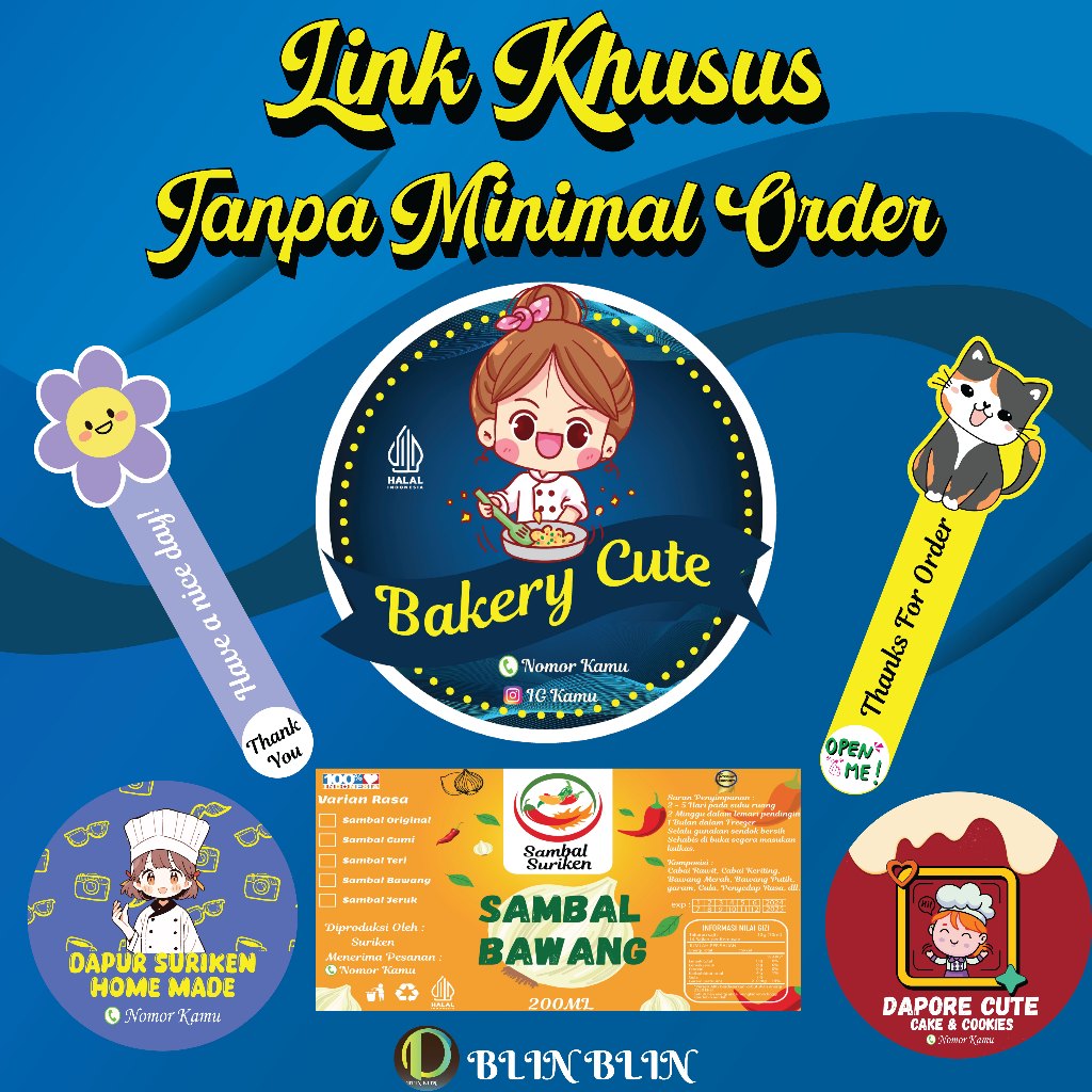Jual Stiker Lebel Kemasan/ Stiker Custom Kemasan/ Stiker Makanan ...