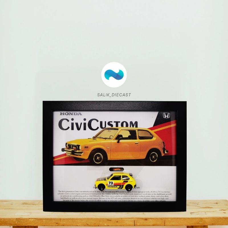Jual Hiasan Dinding Wall Art Frame 3D Hot Wheels Diecast Honda Civic ...