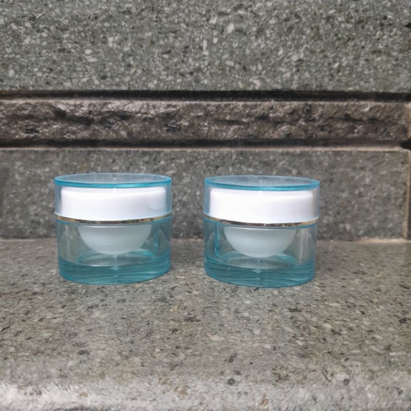 Jual Pot Krim Akrilik warna Biru muda transparant 10 gram | Shopee ...