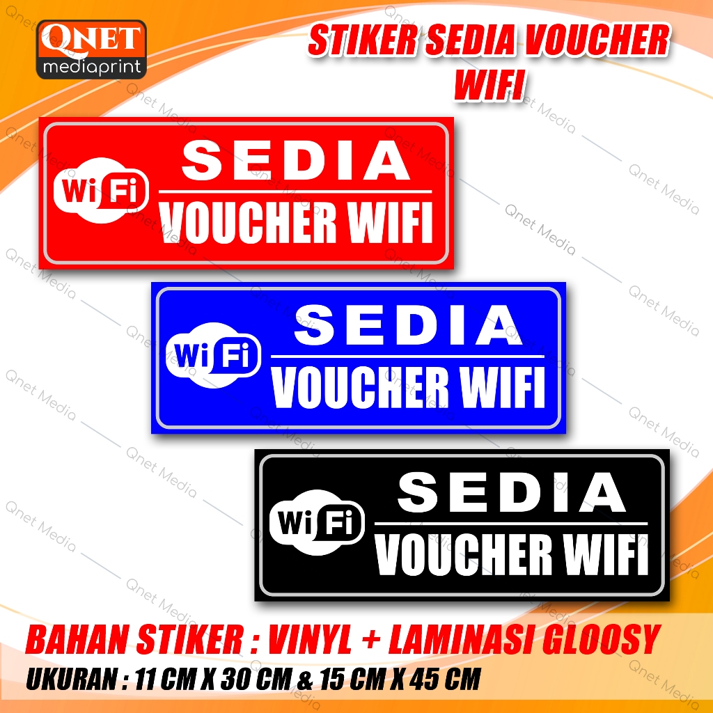 Jual STIKER SEDIA VOUCHER WIFI + LAMINASI GLOSSY | Shopee Indonesia