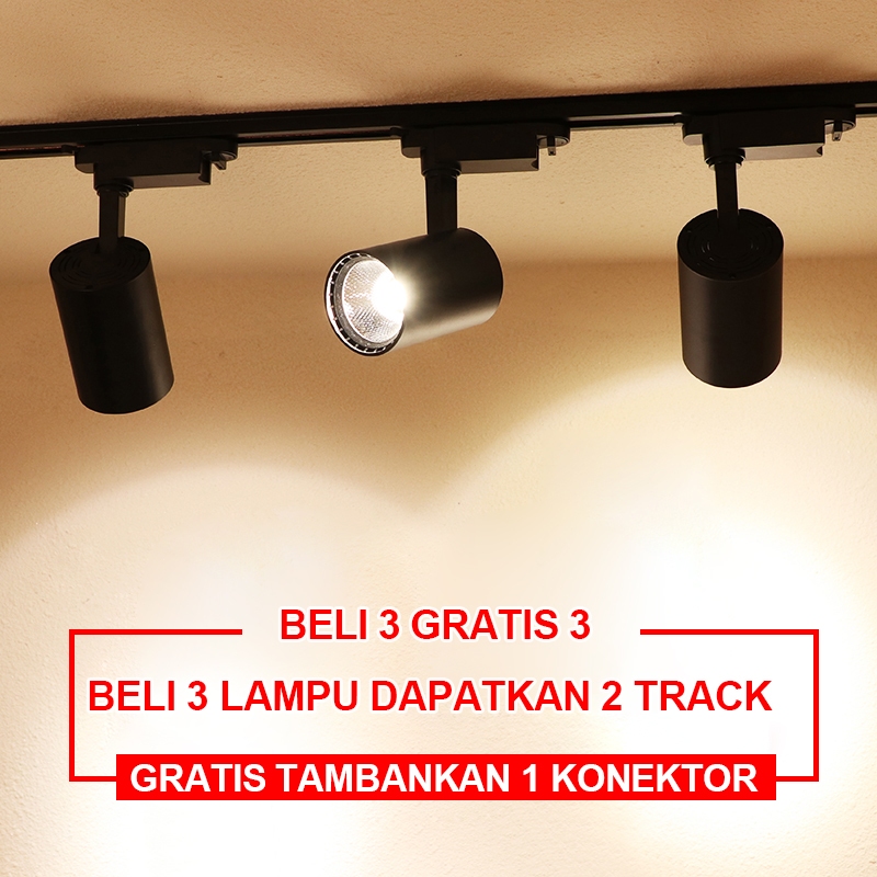 Jual LED LAMPU TRACK SOROT LAMPU TRACK LIGHT REL SPOTLIGHT 10W / 20W / 30W SET DILENGKAPI DENGAN ...