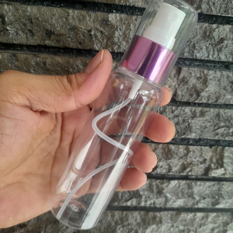 Jual Botol Br transparant 100 ml spray alumunium rosered fullcap/ botol ...