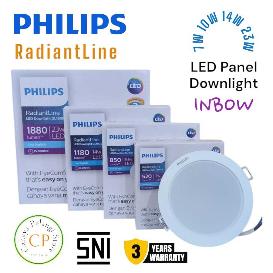 Jual PHILIPS Lampu LED Downlight 7W 10W 14W 23W Radiantline Panel IB Inbow | Shopee Indonesia