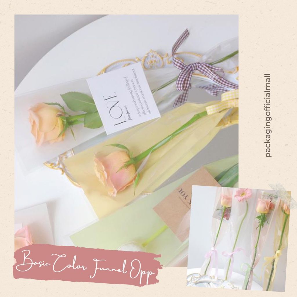 Jual BASIC COLOR FUNNEL OPP / KANTONG PLASTIK BUNGA / FLOWER SLEEVE ...