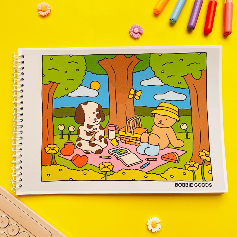 Jual Bobbie Goods Spring - Summer Coloring Book For Adult And Kids ...