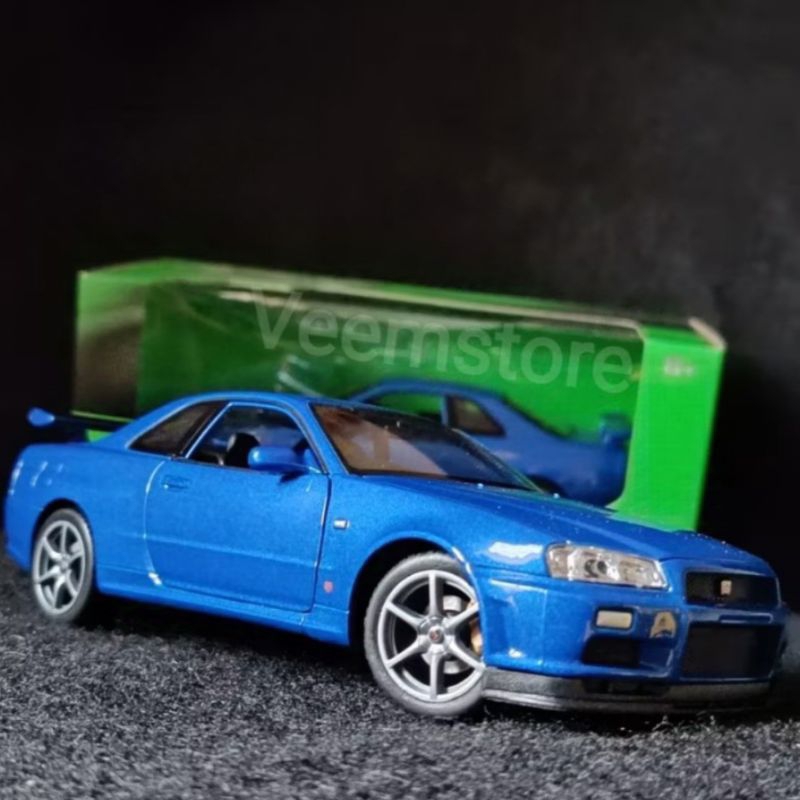 Jual Die Cast 1:24 Nissan Skyline GT-R R34 [Welly] Open Doors and Hood ...