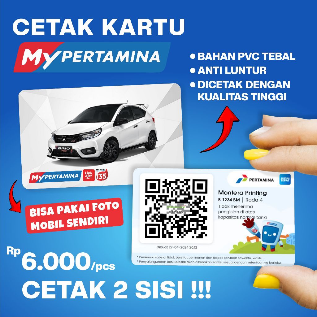 Jual Kartu My Pertamina Bahan PVC Card Tebal Sehari Jadi | Shopee Indonesia