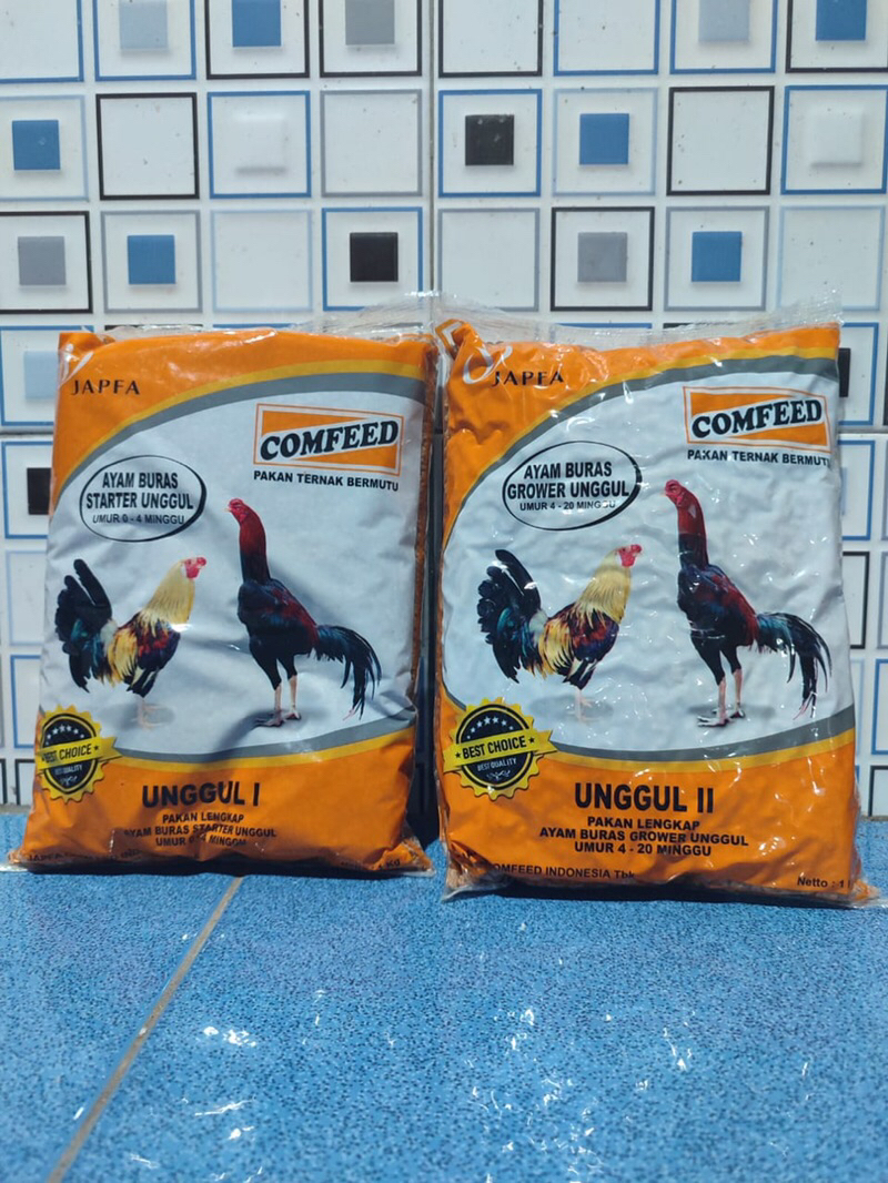 Jual COMFEED UNGGUL 1 dan 2 Pakan Ayam Buras Grower 1kg | Shopee Indonesia