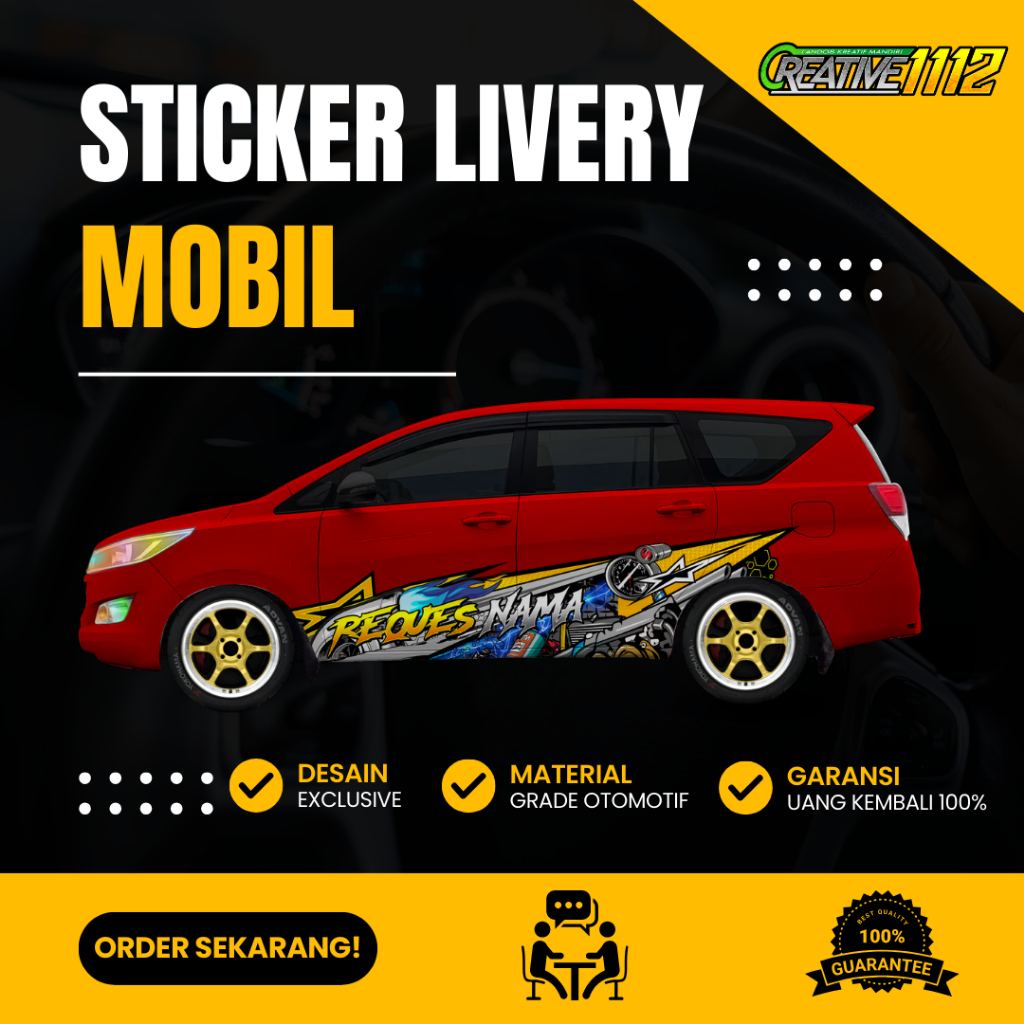 Jual Stiker Decal Mobil Toyota Innova Kustom Sesuaikan Nama & Foto ...