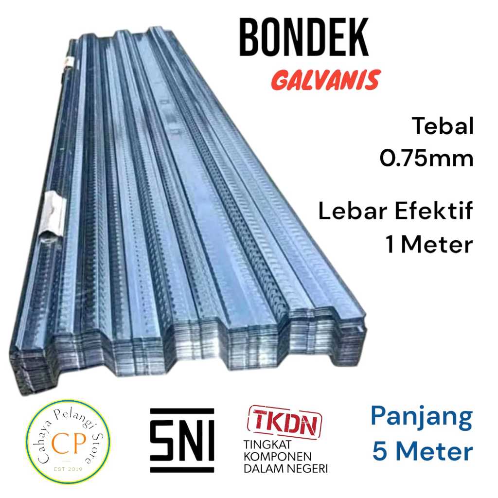 Jual Bondek 0.75 0,75 Std Panjang 5 Meter 5m Bondeck Plat Cor | Shopee ...