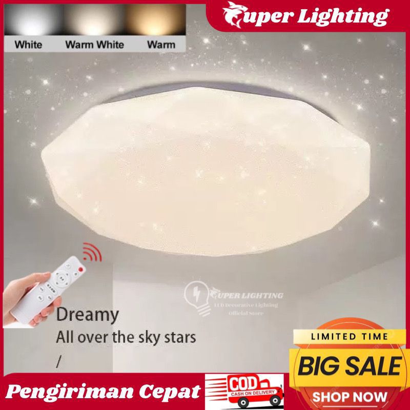 Jual Lampu Ceiling LED 24W/36W 3 Warna Lampu Hias Plafon Ruangan ...
