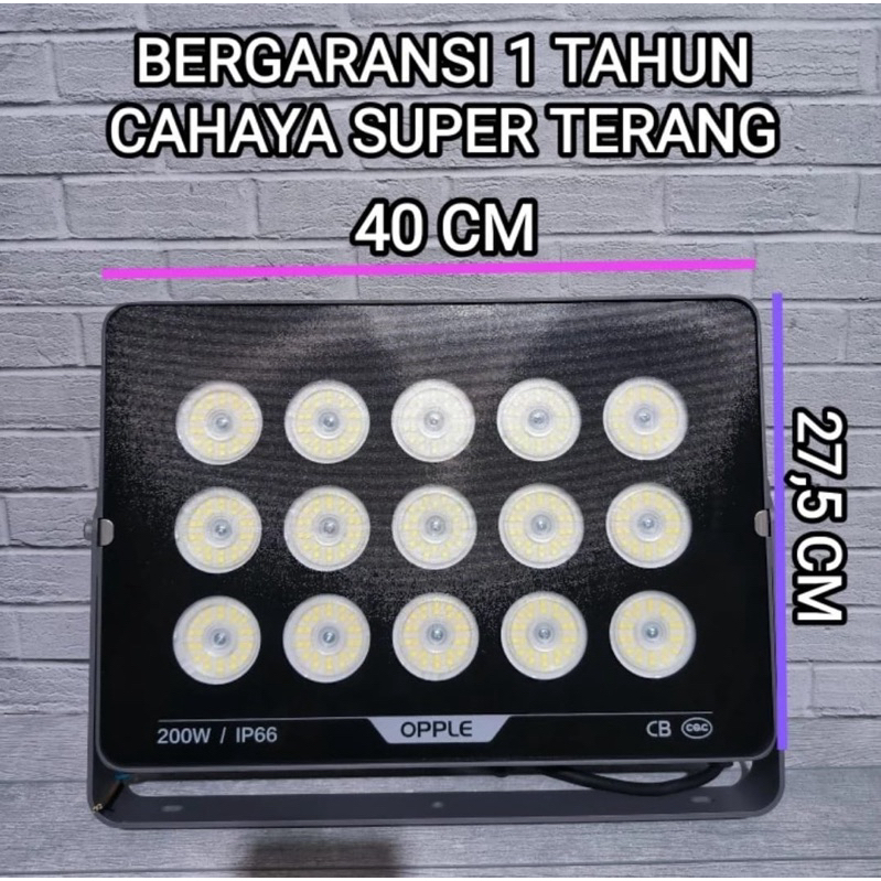 Jual OPPLE LAMPU LED SOROT FLOODLIGHT EQIII 200W 200 WATT PUTIH TEMBAK SNI | Shopee Indonesia