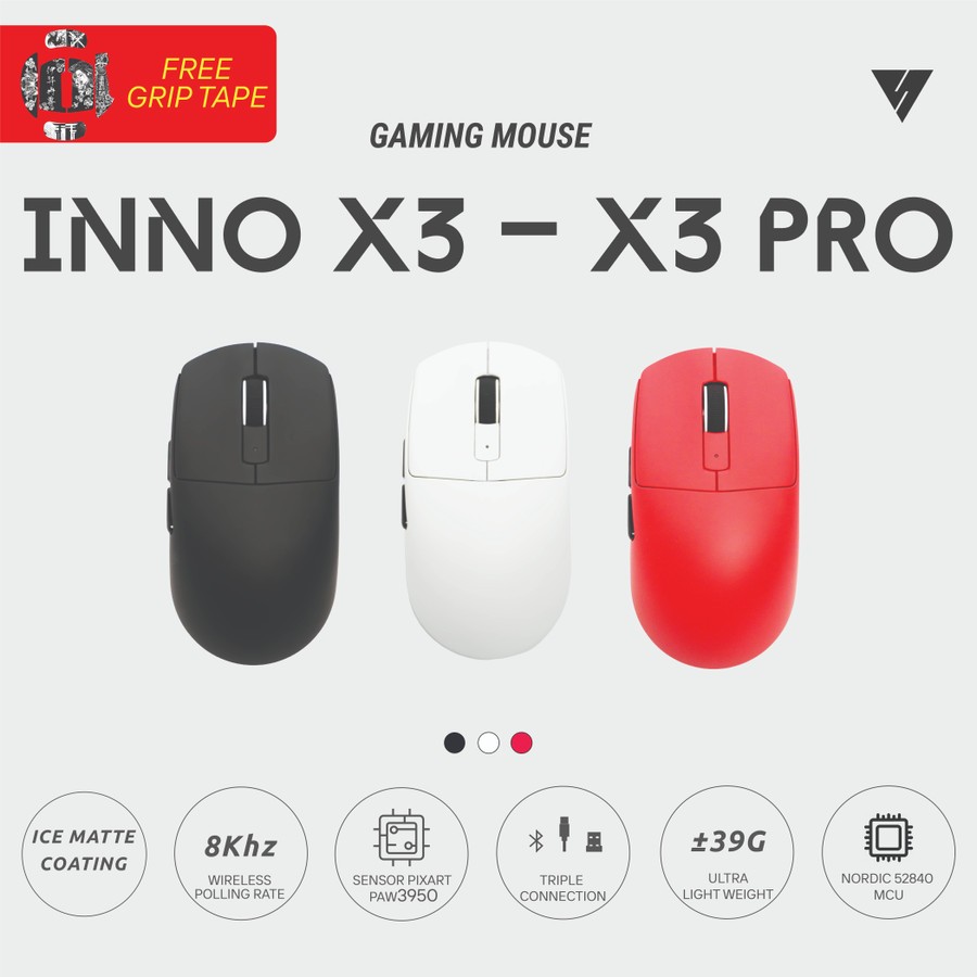 Jual Vortexseries Vortex Inno X3 Inno X3 Pro Wireless Mouse Gaming Tri Connection Ultralight