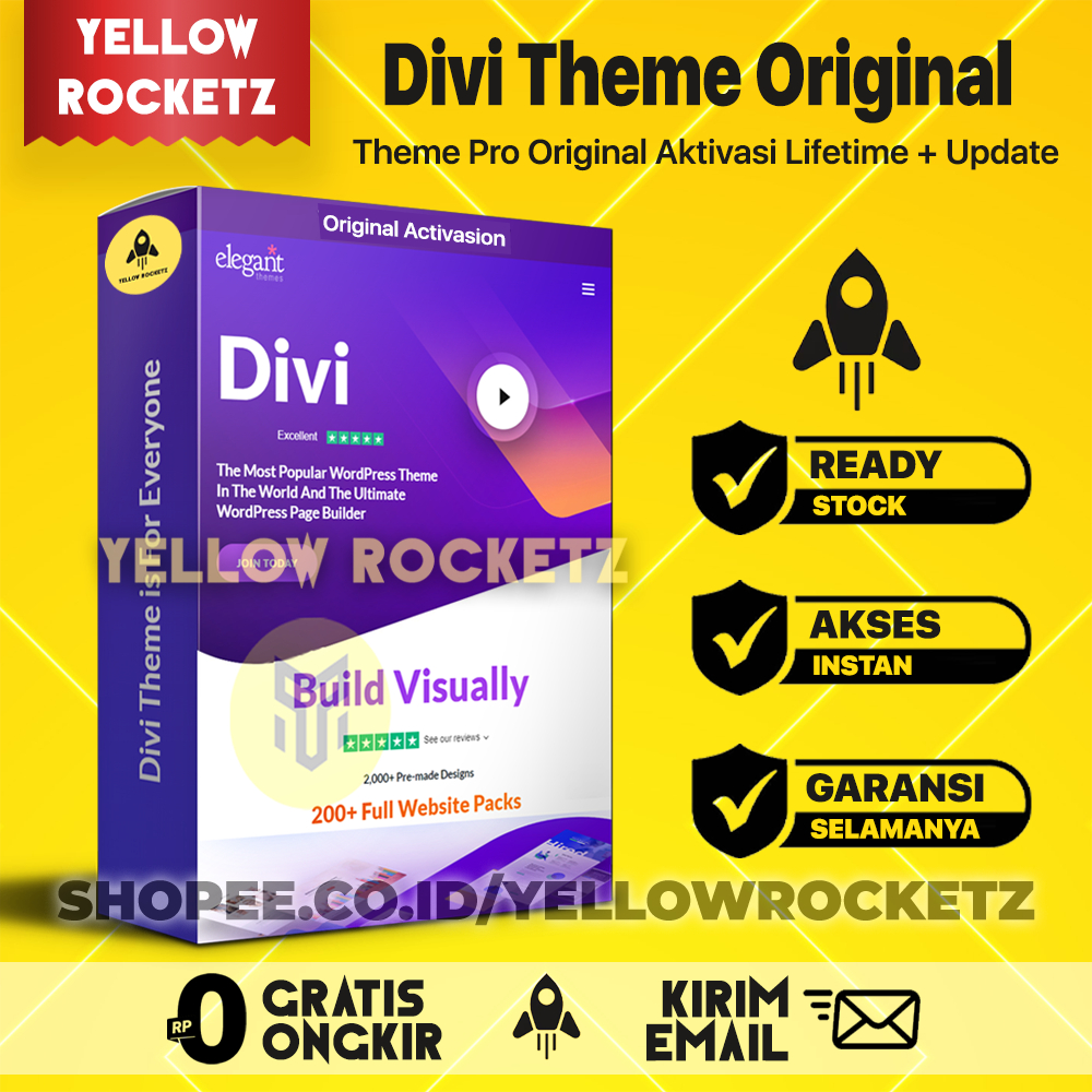 Jual DIVI THEME PRO ORIGINAL WordPress Theme Lifetime Premium + Template Premade Layout Divi ...