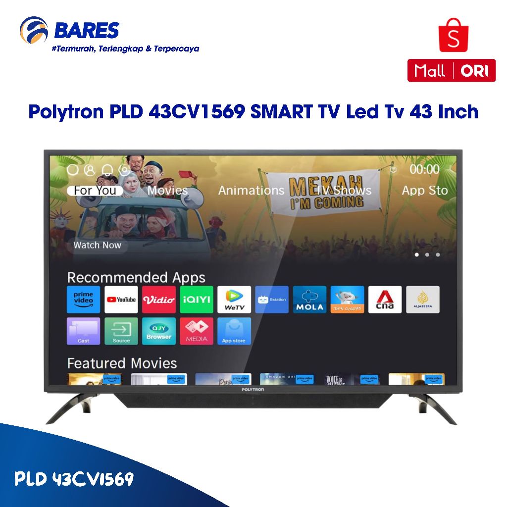 Jual Polytron PLD 43CV1569 SMART TV Led Tv 43 Inch | Shopee Indonesia
