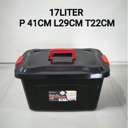 Jual Box container hommy serbaguna 17 liter hitam/tempat penyimpanan ...