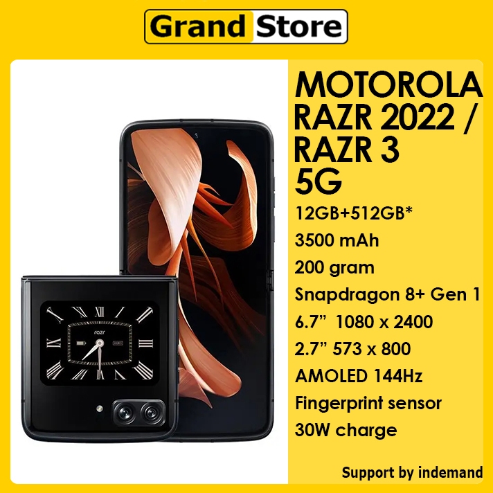 Jual MOTOROLA RAZR 3/2022 5G 12GB+512GB* 3500mAh 30W charge 6.7" AMOLED ...