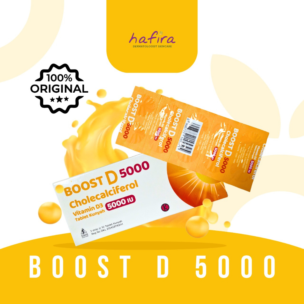 Jual Boost D 5000 IU 1 Box 3 Strip 10 Tablet Kunyah/Vitamin D3/Vitamin ...