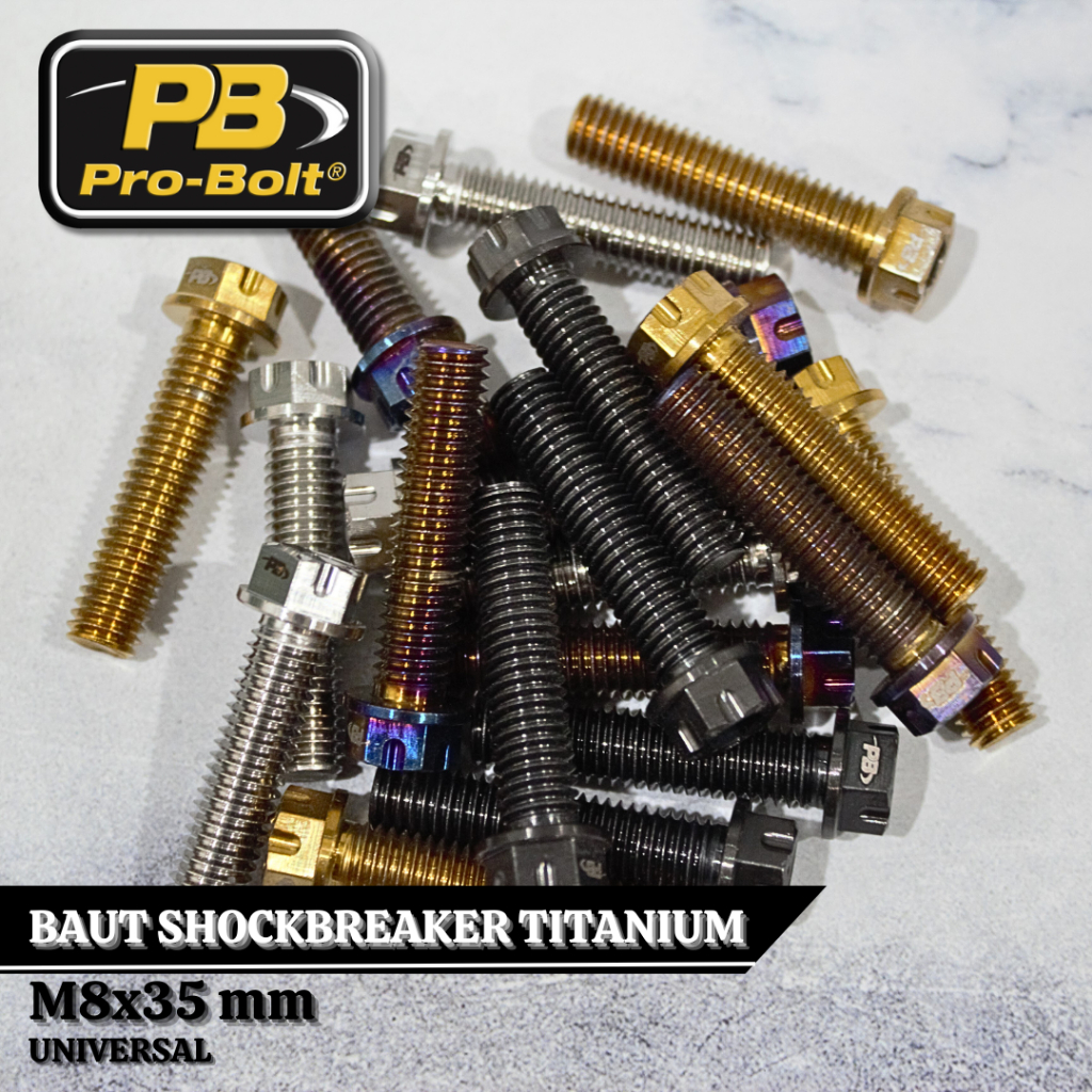 Jual Baut CE M8x35mm Titanium Probolt Baut Shockbreaker Ukuran Drat ...