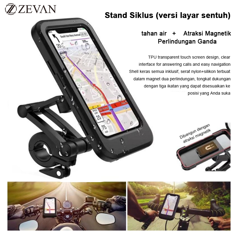 Jual Zevan Holder Hp Motor Waterproof Anti Air Kuat Kokoh Untuk Pemasangan Di Stang Motor ...