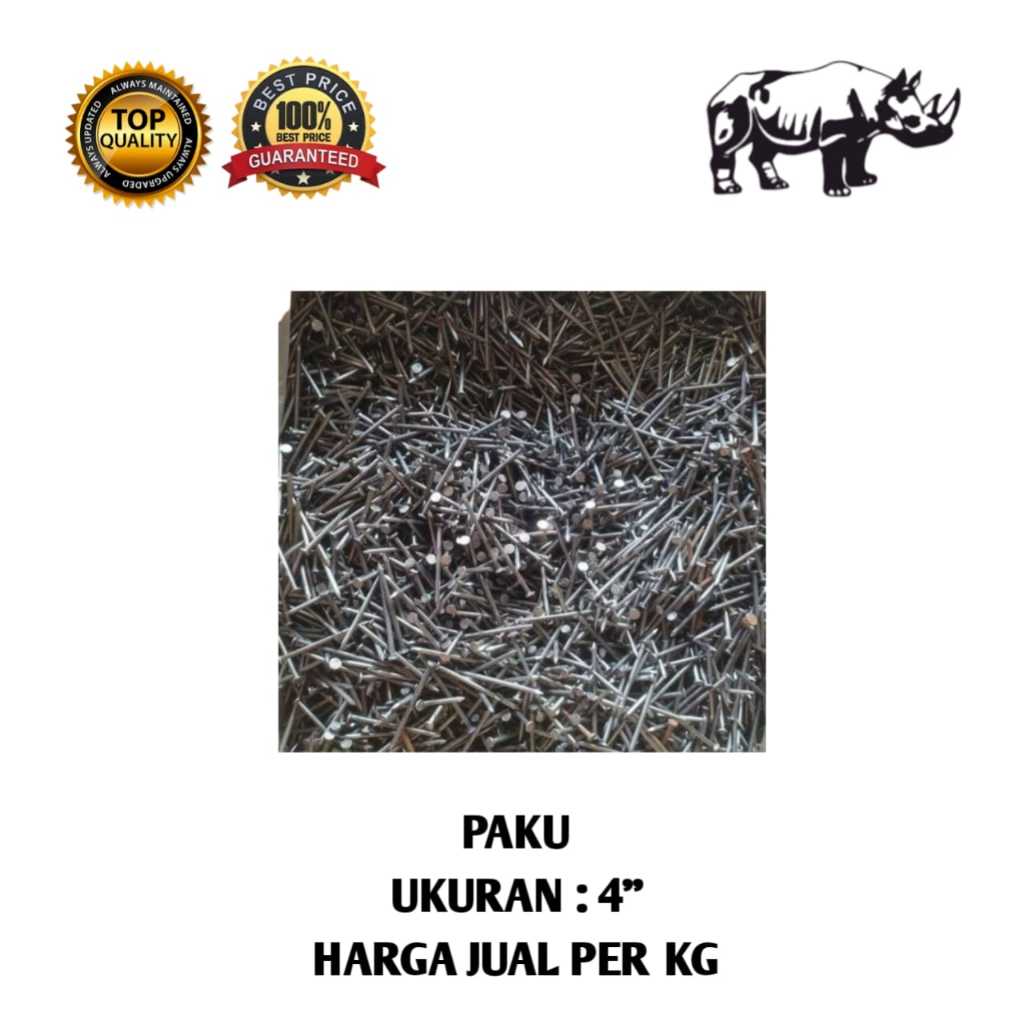 Jual PER KILO PAKU BESI KAYU BADAK 4 INCH 4" inch Paku Besi Paku Kayu ...