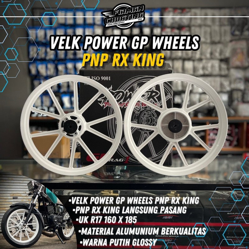 Jual VELK VELG POWER GP WHEELS WHITE GLOSSY RX KING RXS RX SERIES ...