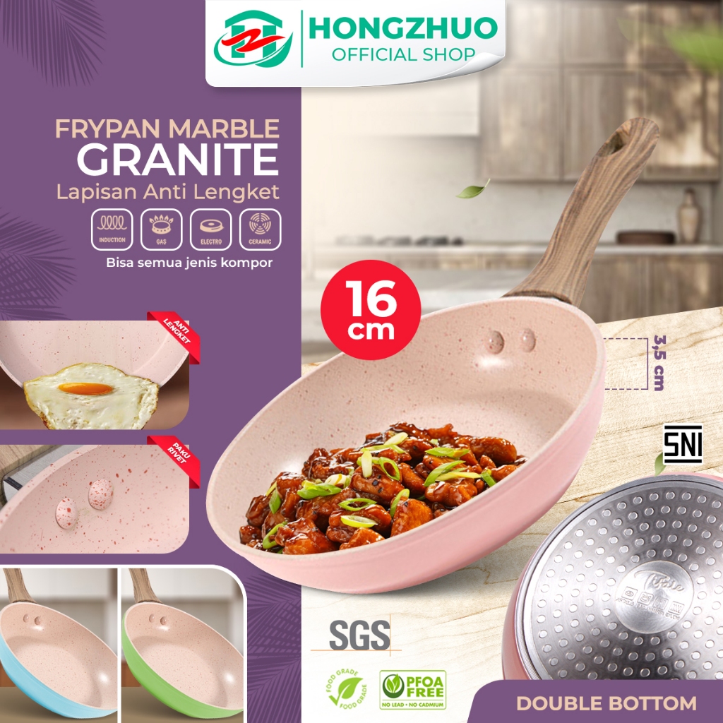 Jual Tifale by Hongzhuo Lumi Frypan Penggorengan Granite Fry Pan Teflon Anti Lengket Marble ...