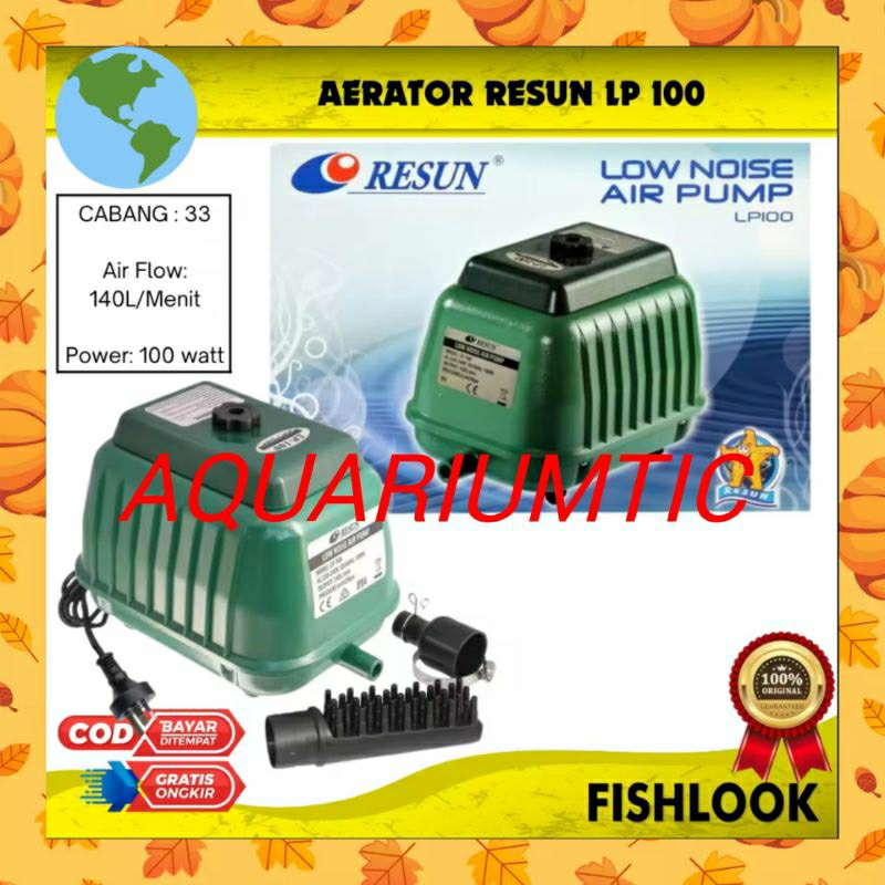 Jual POMPA AERATOR RESUN LP-100 MESIN POMPA UDARA AERATOR AQUARIUM LOW ...