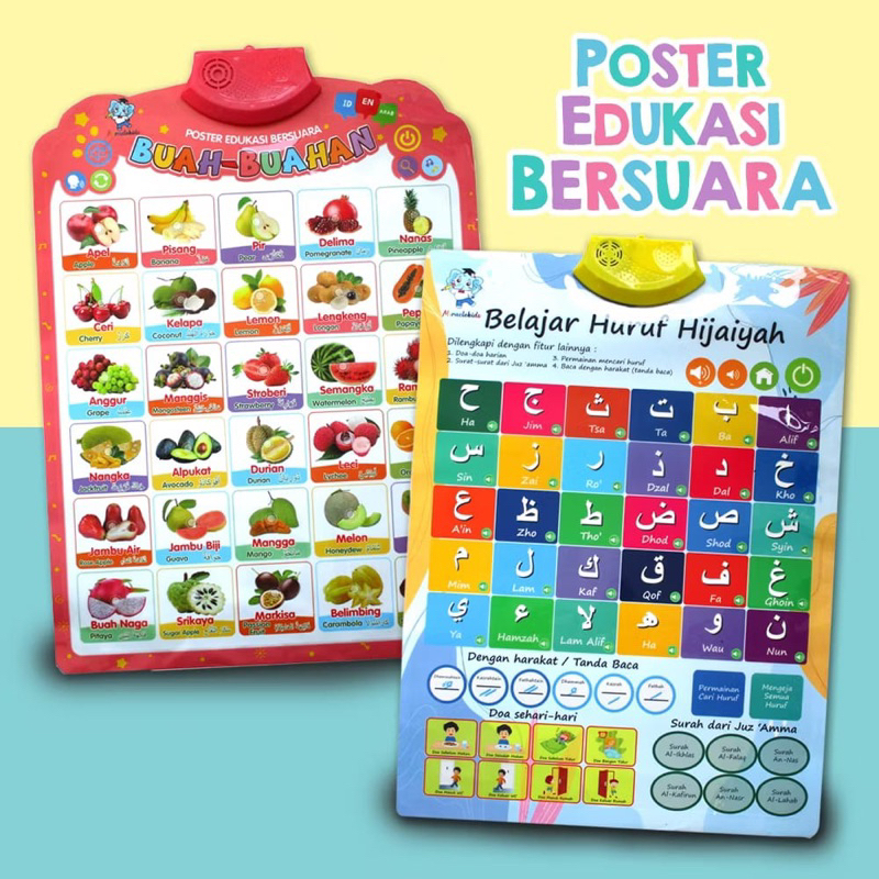 Jual Poster Belajar Bermain Suara Indonesia Inggris Edukasi Anak ...