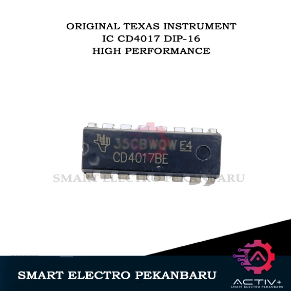 Jual ORIGINAL IC CD4017 DIP-16 TEXAS INSTRUMENT CD4017BE CD 4017 BE ...