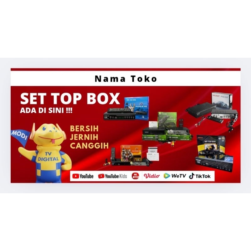 Jual CUSTOM SIZE (bebas ukuran) BANNER SPANDUK STB SET TOP BOX | Shopee ...