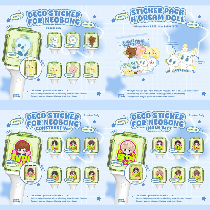 Jual [Part 2] Sticker Deco Lightstick Nct | Sticker Glitter LS Nct ...
