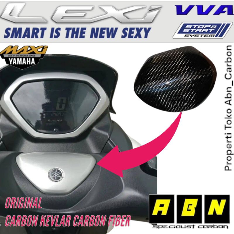 Jual Cover stang Yamaha Lexi carbon kevlar Lexi 125 Karbon fiber Karbon ...