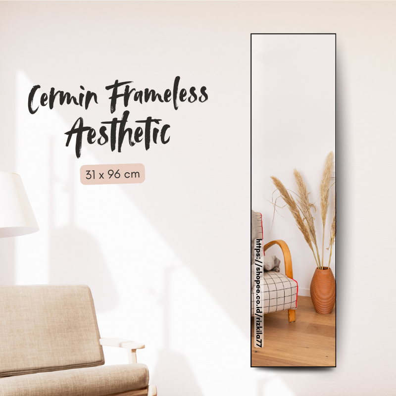 Jual Cermin Kaca Aesthetic Frameless Full Body Kaca Gantung Dinding ...