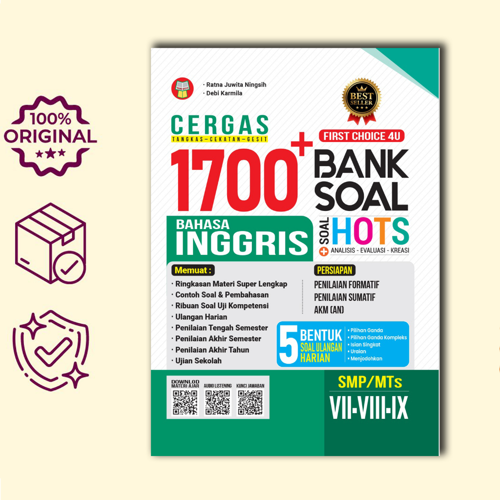 Jual Buku Cergas 1700 Plus Bank Soal Bahasa Inggris SMP / Memuat 5 Bentuk Soal Ulangan Harian ...