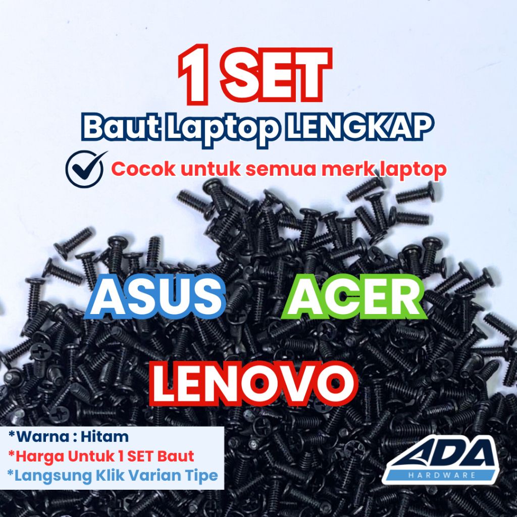 Jual Baut Laptop Lengkap ASUS Acer Lenovo Screw 1 SET Skrup ASUS XA55L ...