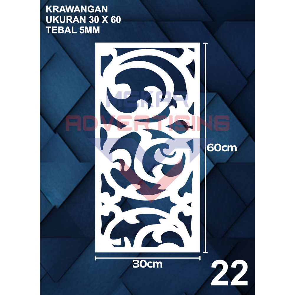 Jual KRAWANGAN PVC BOARD / ORNAMEN PVC FOAM BOARD TEBAL 5MM MODEL 22 UKURAN 30X60 | Shopee Indonesia