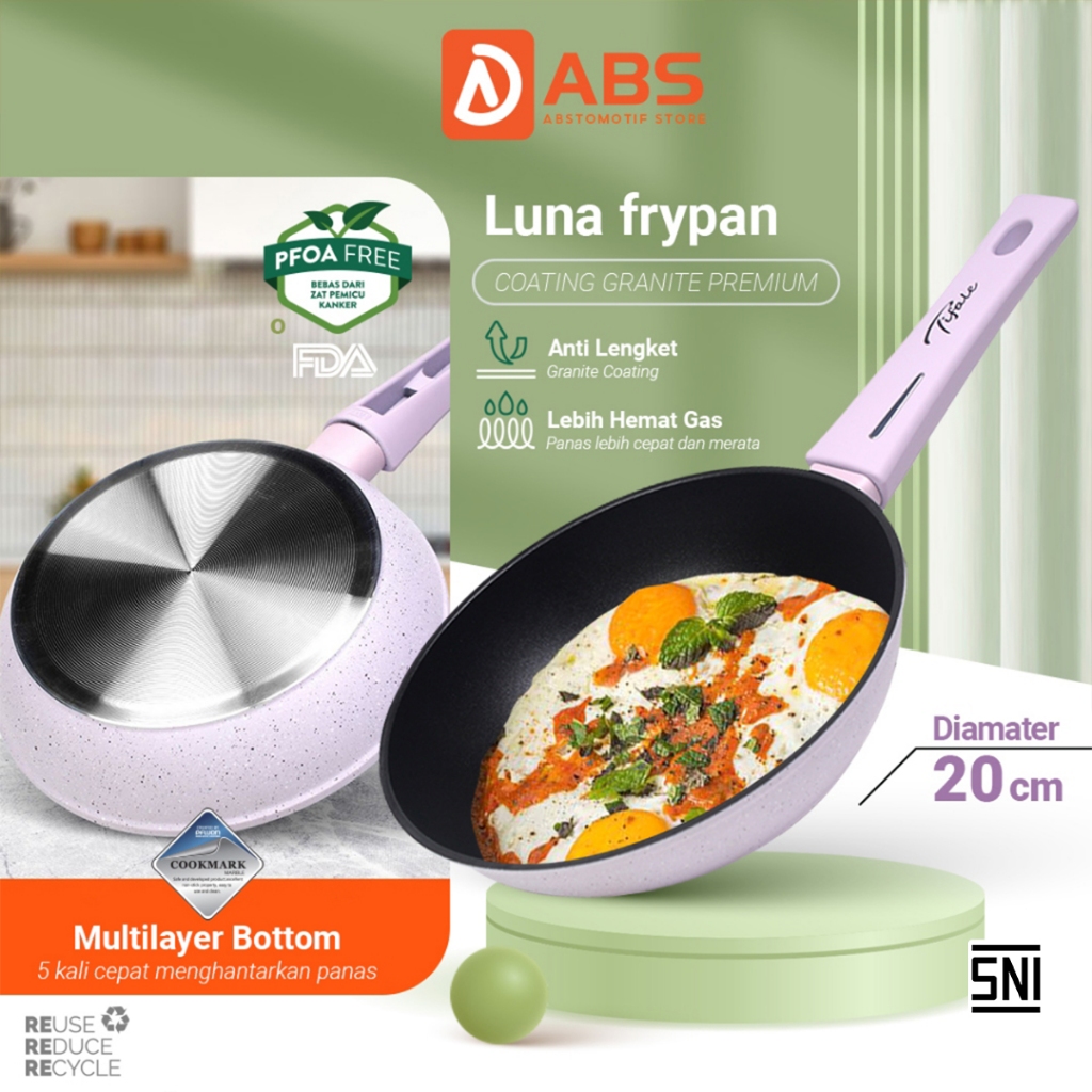 Jual ABS X Tifale Aesthetic Luna Pan Fry Pan Wajan Penggorengan Granite Frypan Anti Lengket ...