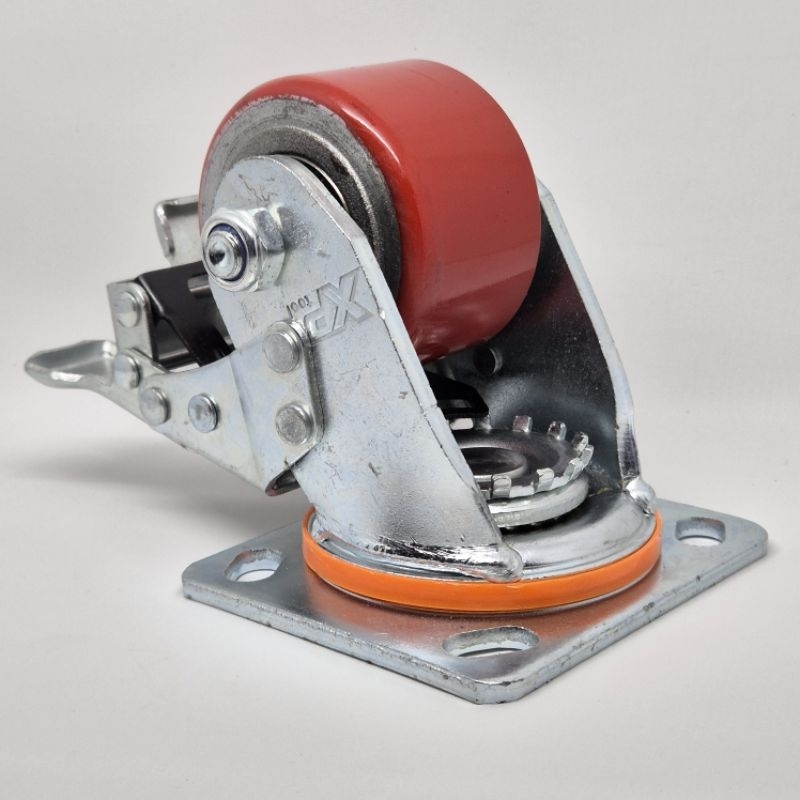 Jual Roda Troli PU Merah / Roda Pu Merah Polyurethane Heavy Duty 3 Inch ...