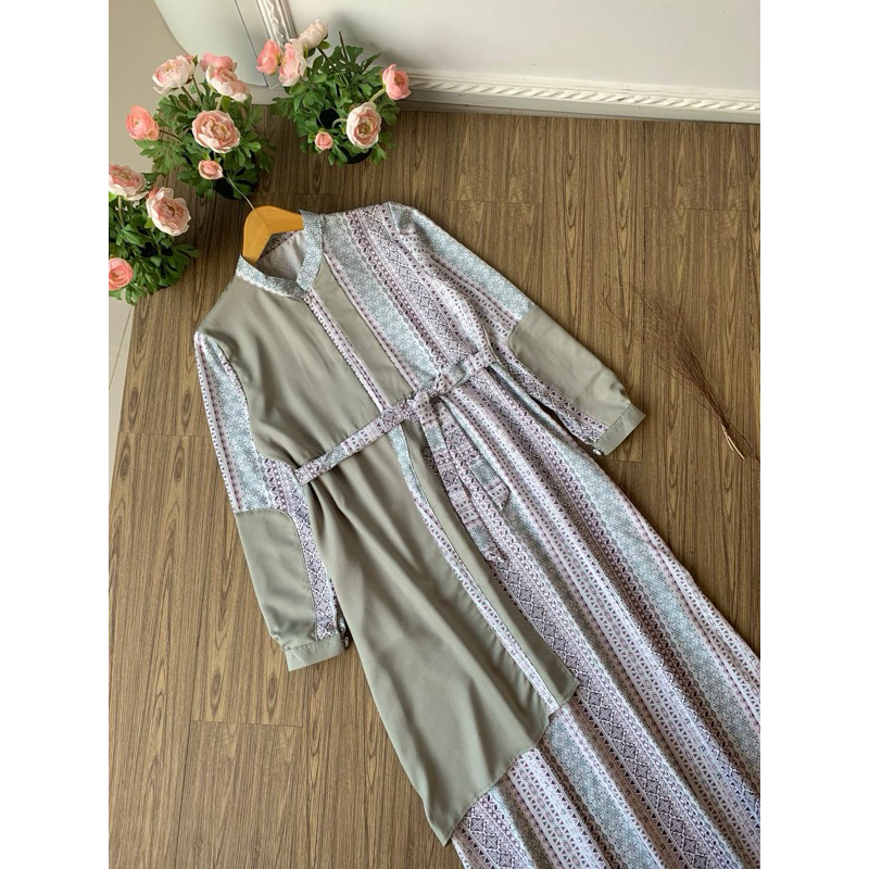 Jual READY HAIFA REVERSE GAMIS BUTIK MURAH FULL MOTIF LAYER DEPAN POLOS ...