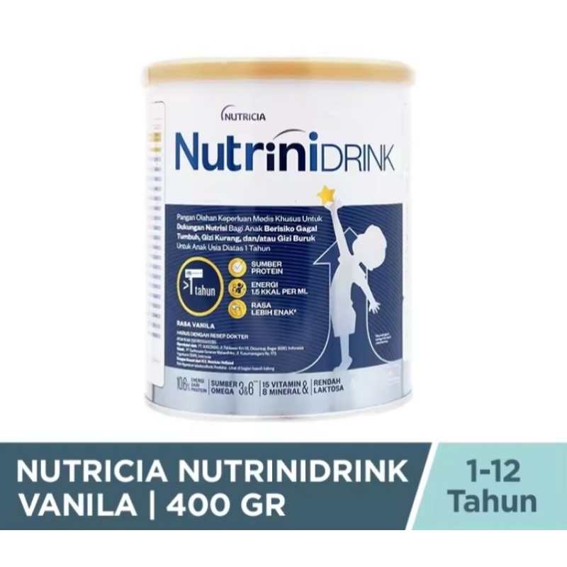 Jual Nutricia NutriniDrink Vanila | 400 Gr | Kemasan baru | Susu tinggi ...