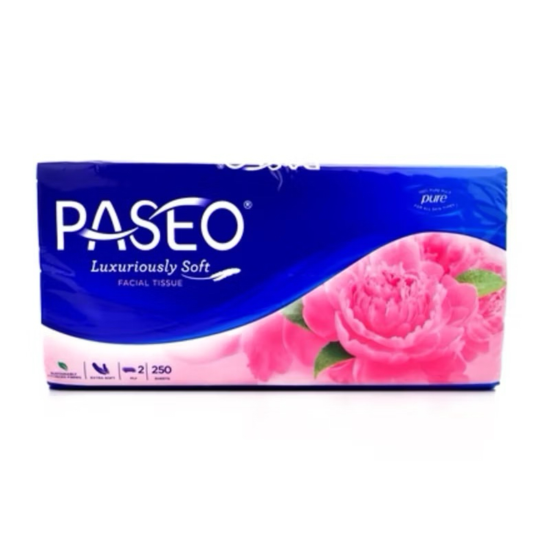 Jual PASEO Luxuriously Soft Facial Tissue Tisue wajah 250 Sheets 2 ply ...
