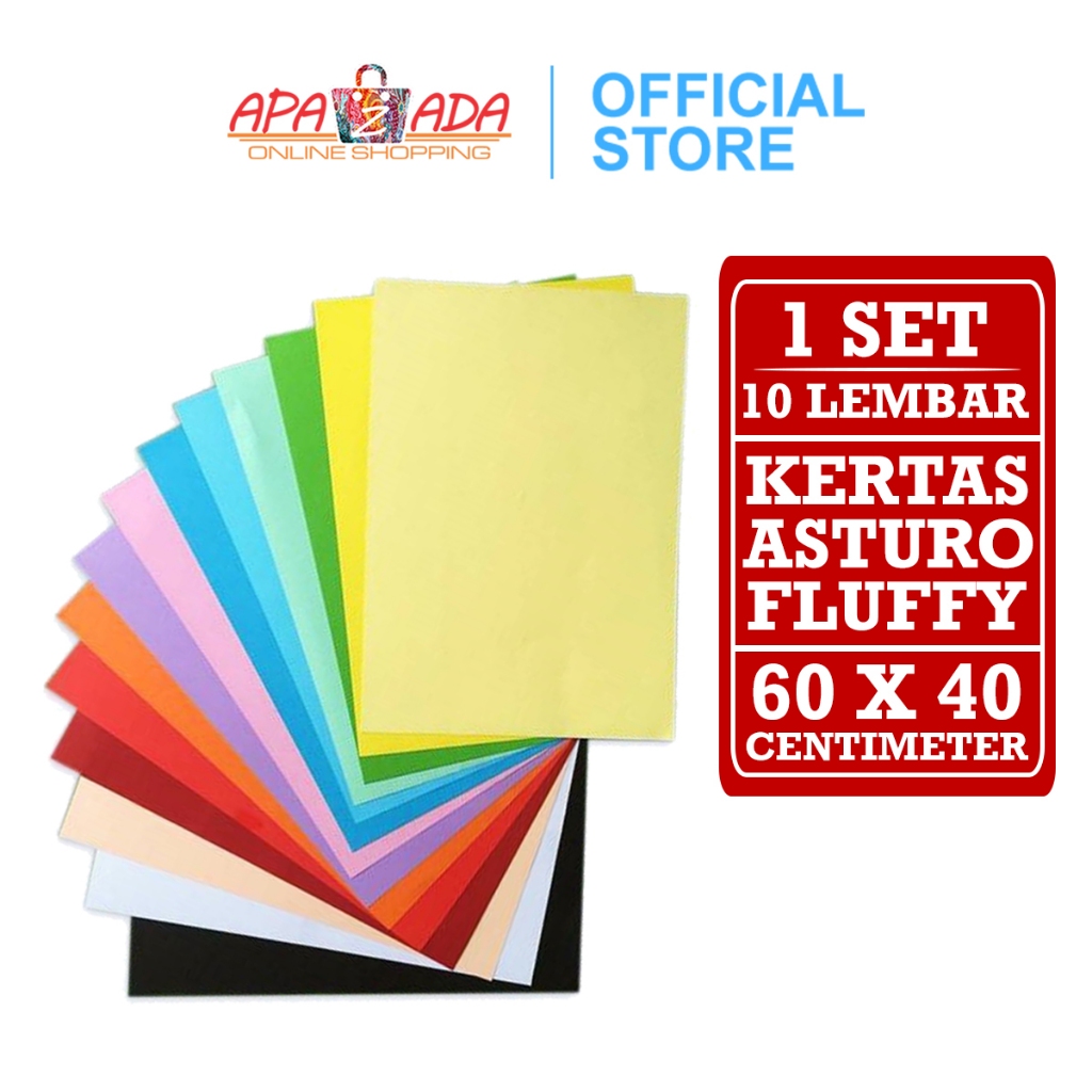 Jual Apazada - Kertas Asturo Fluffy 60 x 40 Cm [10 Lembar] / Kertas ...