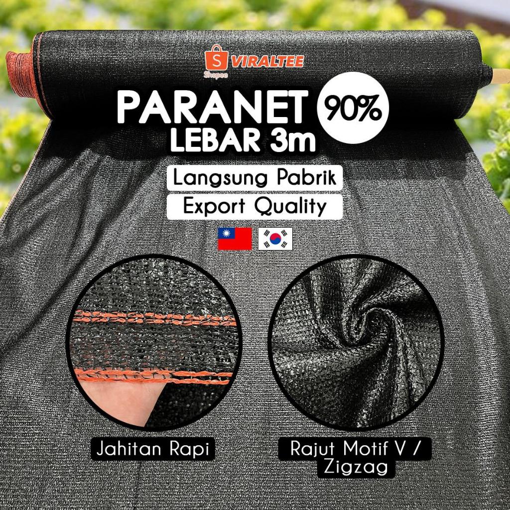Jual (Grade A ASLI) Paranet 90% Lebar 3 meter untuk Jaring Hitam ...