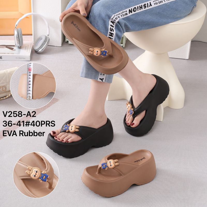 Jual Sandal Spon Eva Rubber Tebal 9 cm Korean Look Motif Jepit Labubu ...