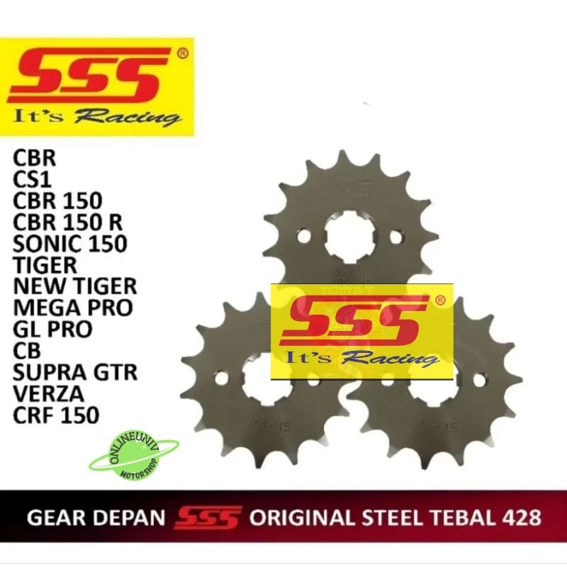 Jual GIR GEAR DEPAN 428 SSS ORIGINAL MEGAPRO CBR SONIC TIGER GL CRF CB 150 R CBR 150 MEGA PRO MP ...