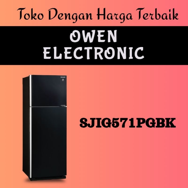 Jual SHARP KULKAS 2 PINTU BESAR BIG 2 DOOR REFRIGERATOR SJIG571PGBK ...