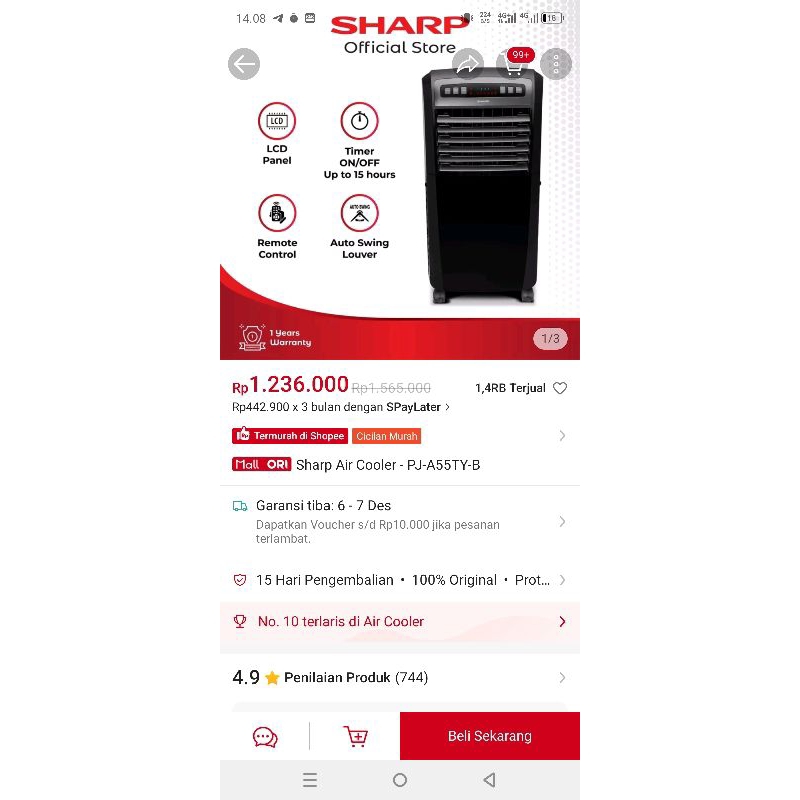 Jual Sharp Ac Duduk ac portabel Preloved like new | Shopee Indonesia